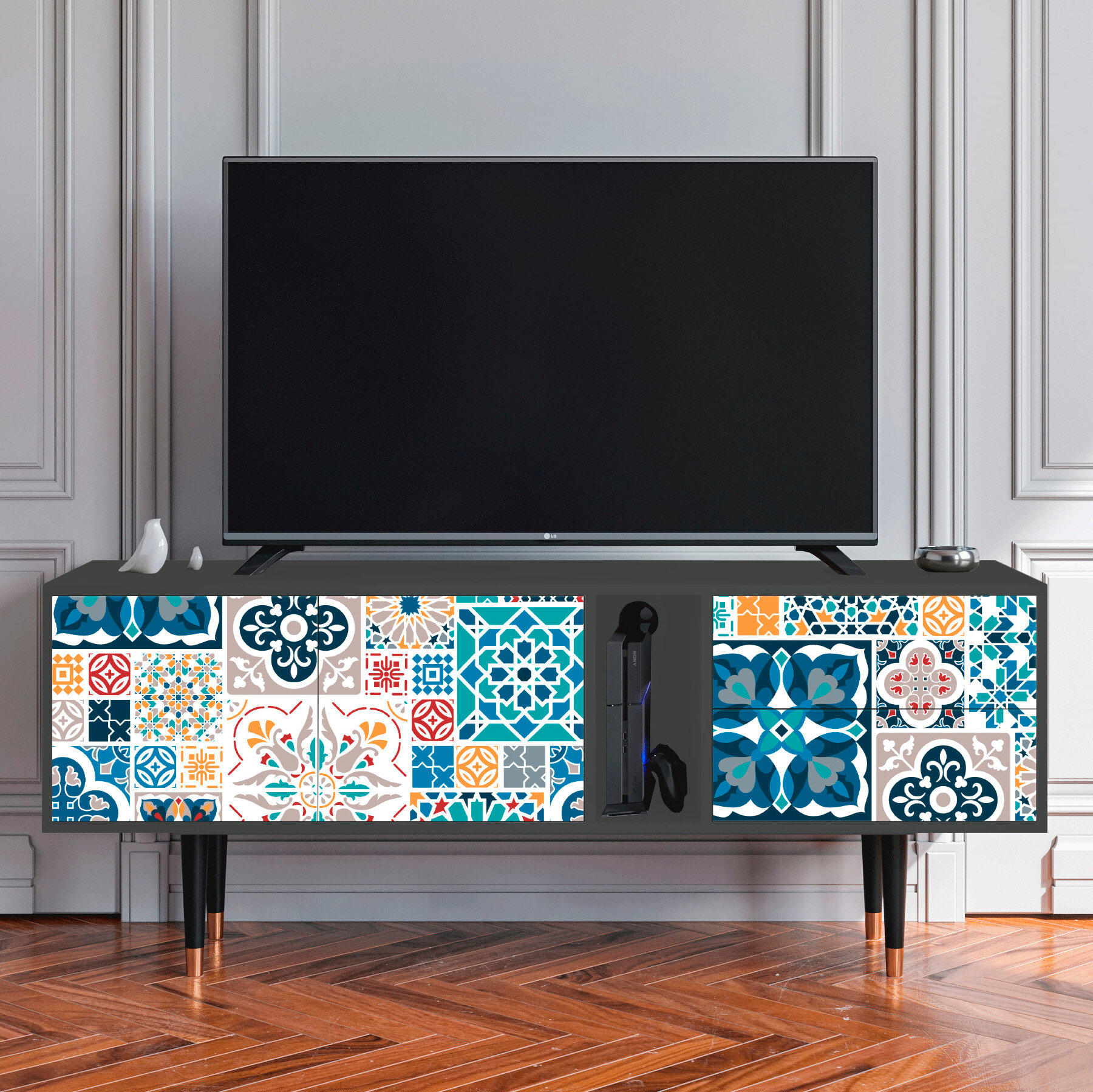 ТВ-Тумба - STORYZ - T1 Moroccan Market, Размер - 170 x 69 x 48 см, Цвет корпуса - , Антрацит