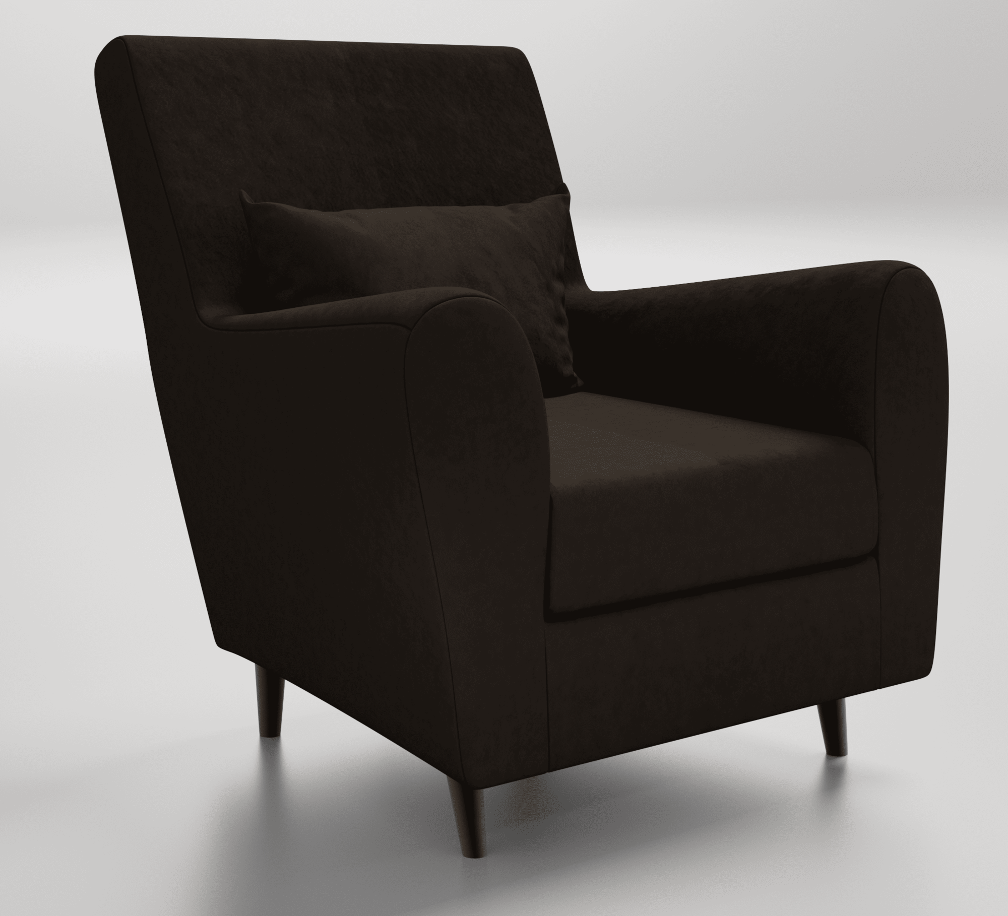 Кресло мягкое для дома, отдыха в гостиной, Либерти W&B велюр: темно-коричневый