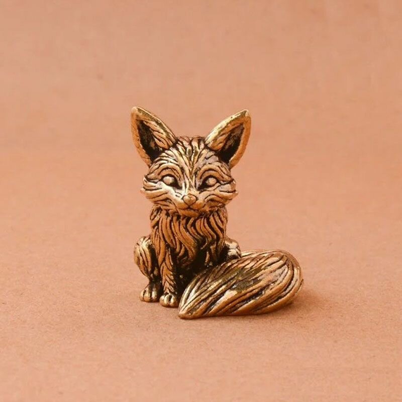 Скульптура животного-лиса - Символ года 2025, Латунь, Бронза