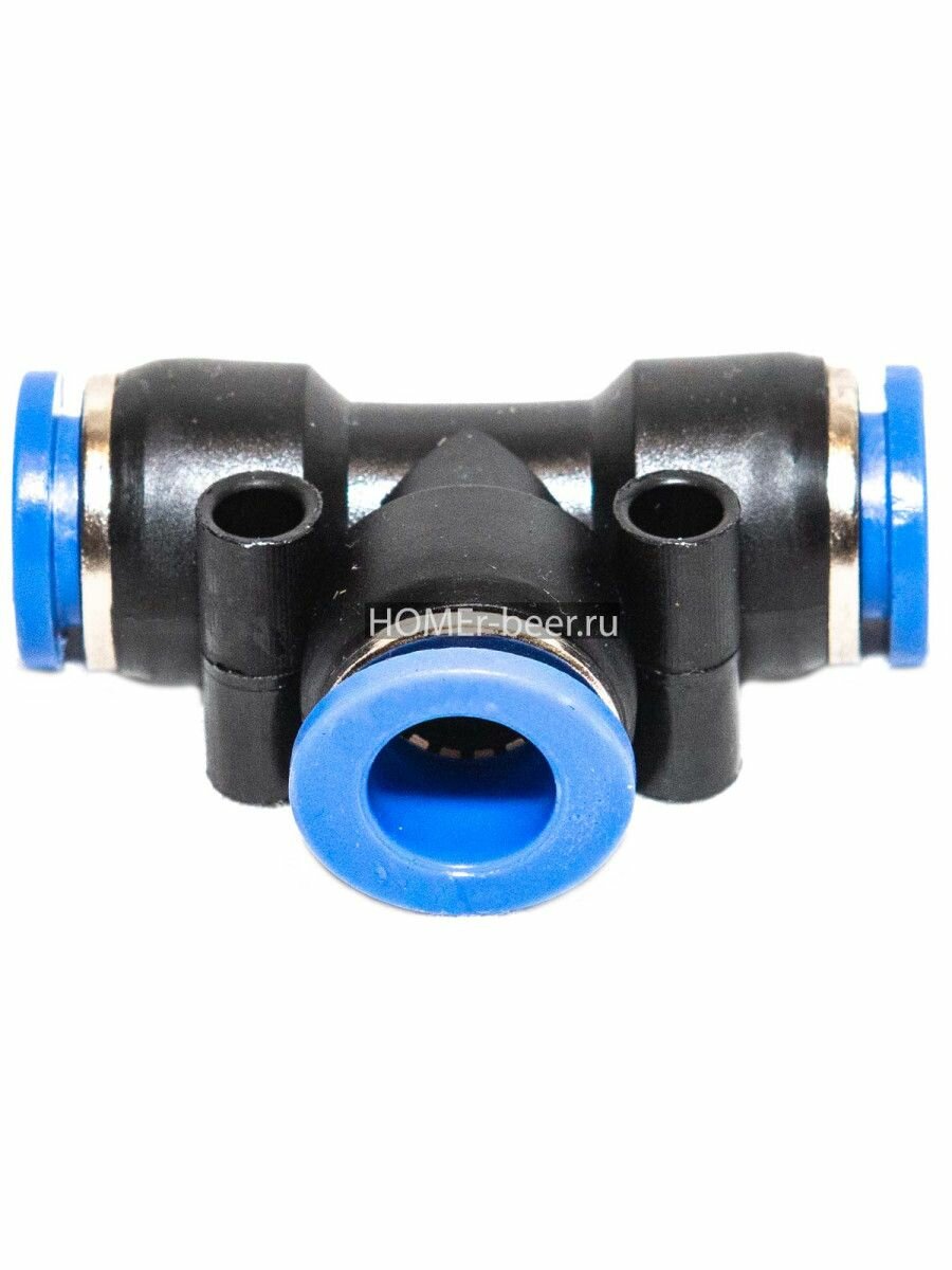 Фитинг тройник цанговый 10 мм Т образный пластиковый