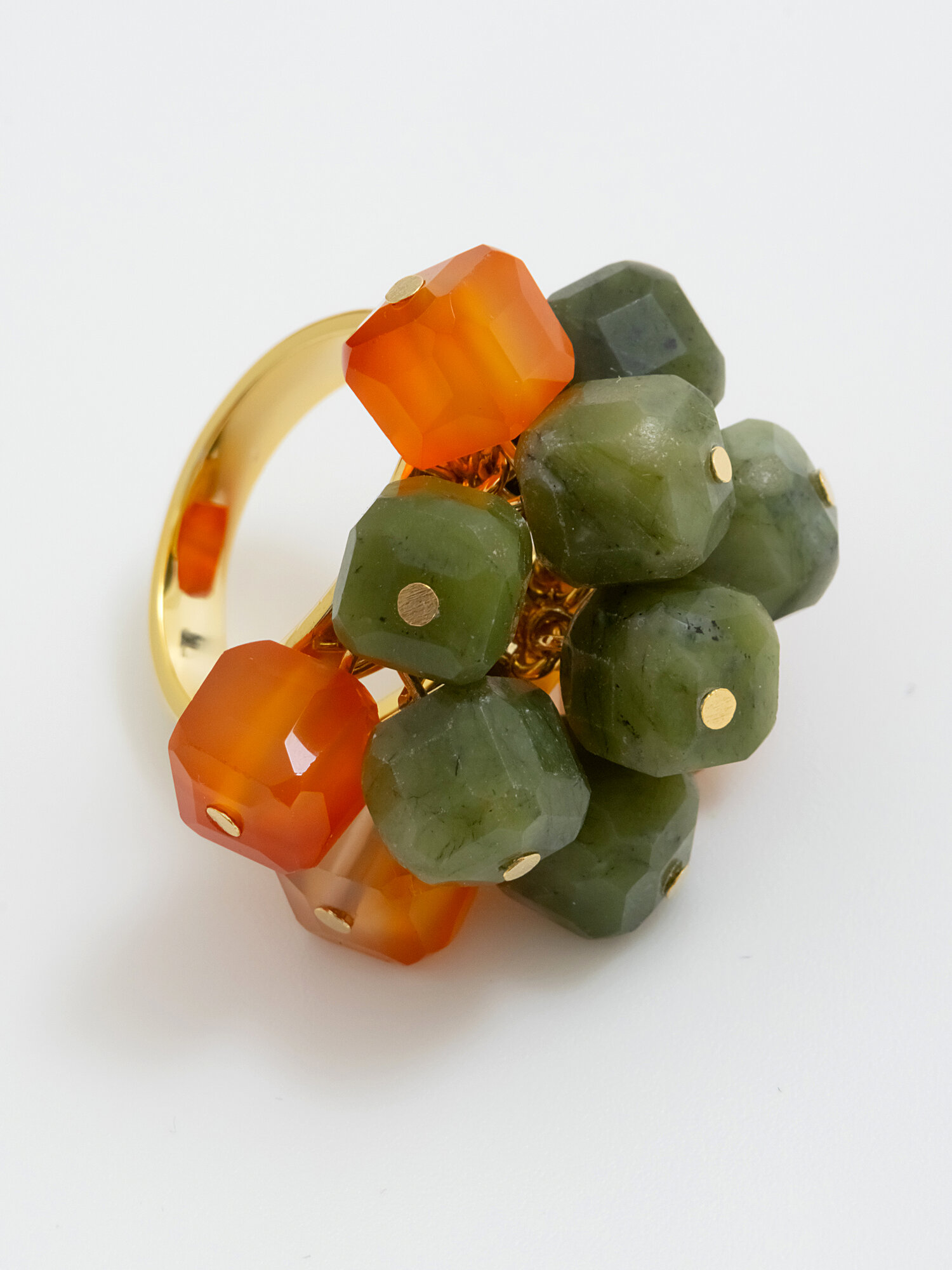 Кольцо, сердолик, нефрит