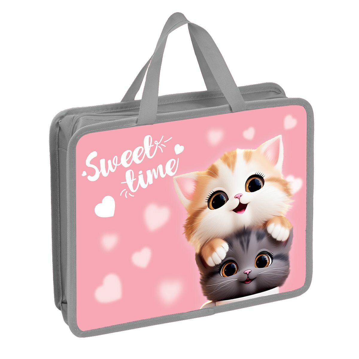 Папка с ручками пластиковая для уроков труда и для занятий Cute cats (26*33*10 см)