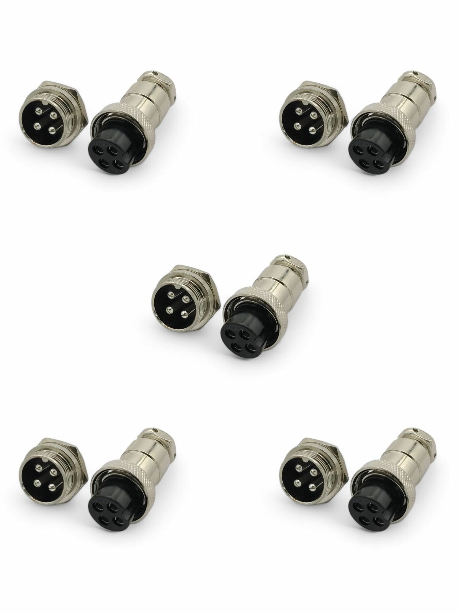 5шт. Авиационный разъём GX20 4pin мама(кабель)+папа(корпус)