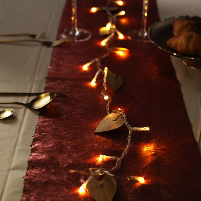 Светодиодная гирлянда на батарейках Сердечки 1.2 м, 20 теплых белых LED ламп, прозрачный ПВХ, IP20, Kaemingk (Кейминг), 482012-1