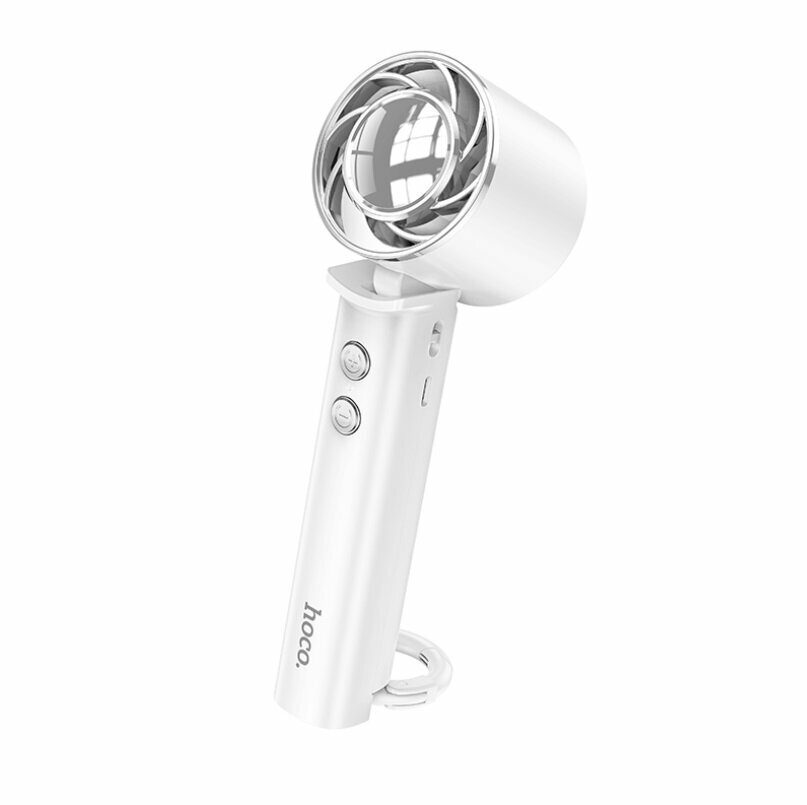 Портативный мини-вентилятор Hoco HX61 Exquisite Handheld Folding Fan, 1200 mAh, 5W, Белый