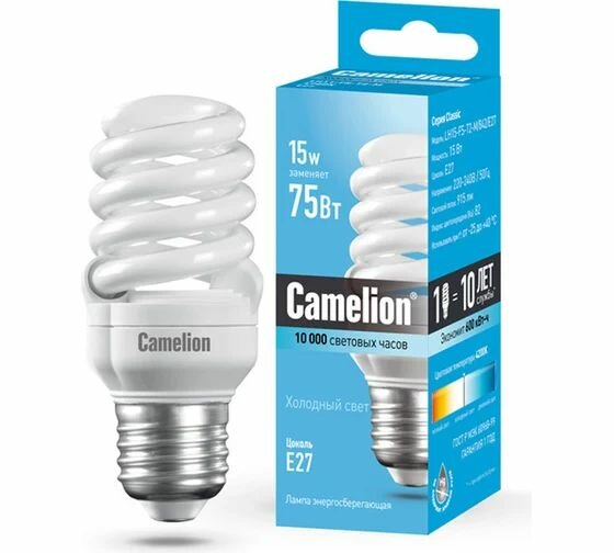 Лампа энергосберегающая 15Вт Camelion LH15-FS-T2-M/842/E27