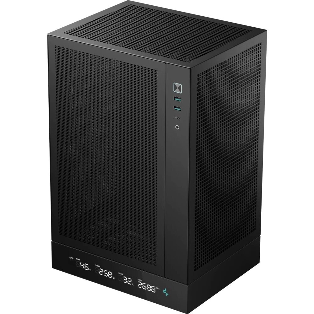 Компьютерный корпус Deepcool CH170 DIGITAL черный без БП mATX 1x120mm 1xUSB2.0 1xUSB3.0 audio bott PSU