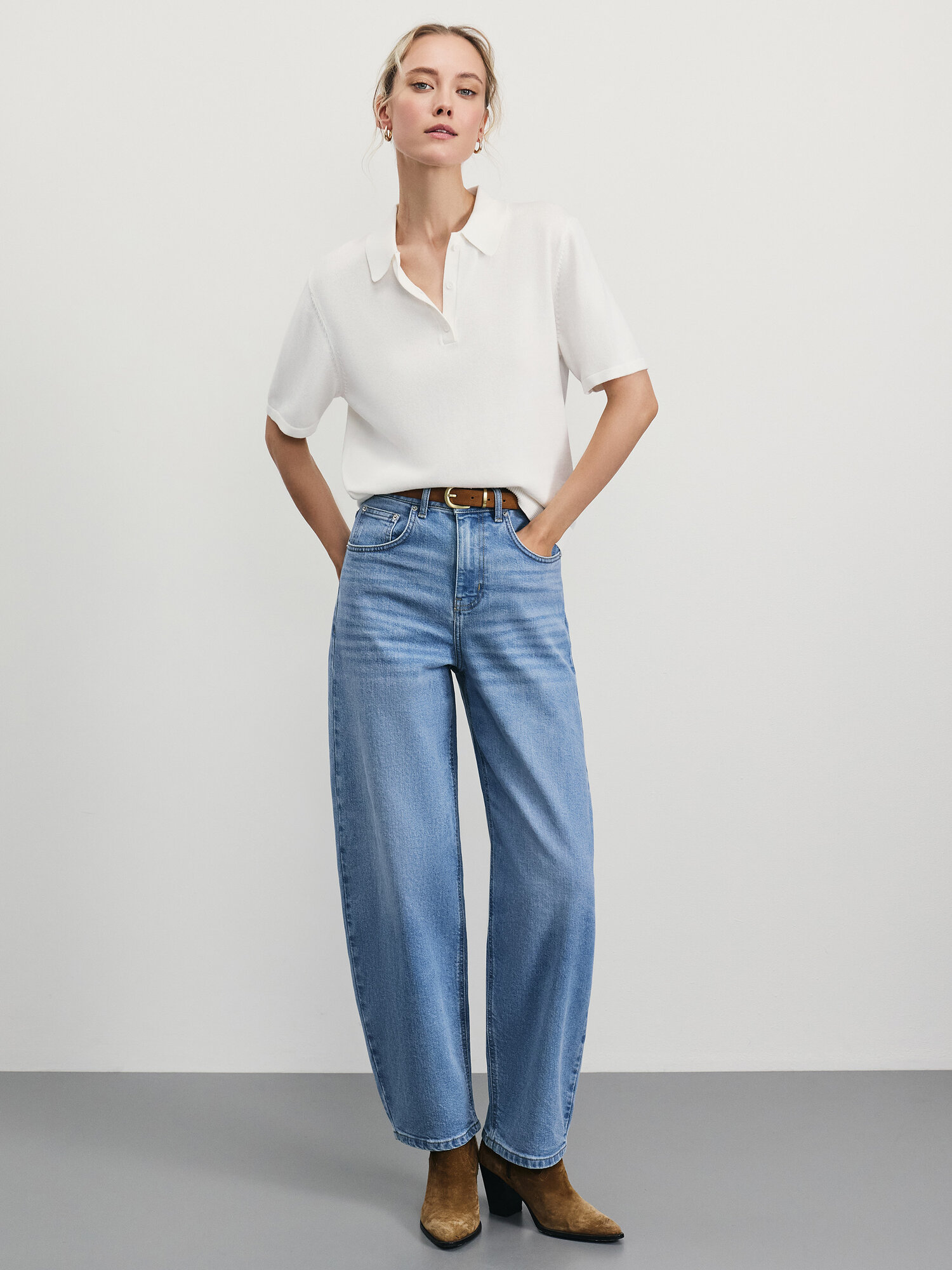 Джинсы barrel leg 