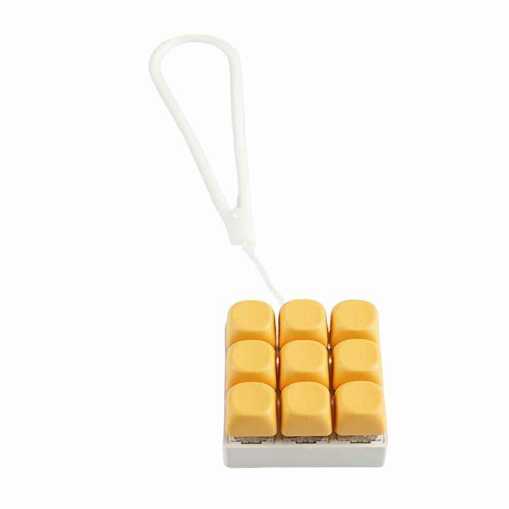 Прямой крючок с 9 клавишами без легкой кнопки декомпрессии keycap-лимонно-желтый