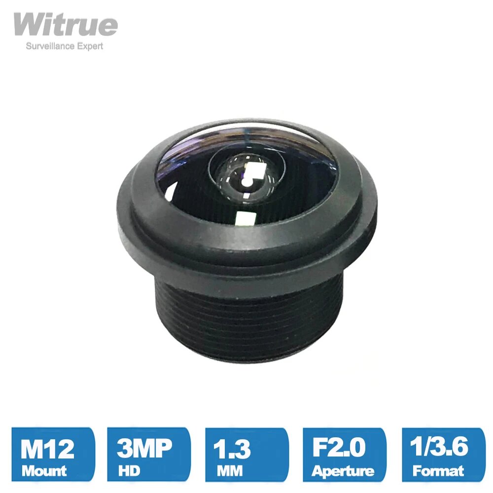 Объектив Witrue Fisheye 1.3 мм 3 Мп M12 X P0.5