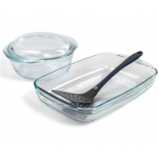 Набор посуды Pyrex LUNAR 3 предмета, для запекания и выпечки, с лопаткой (204-248L/C)
