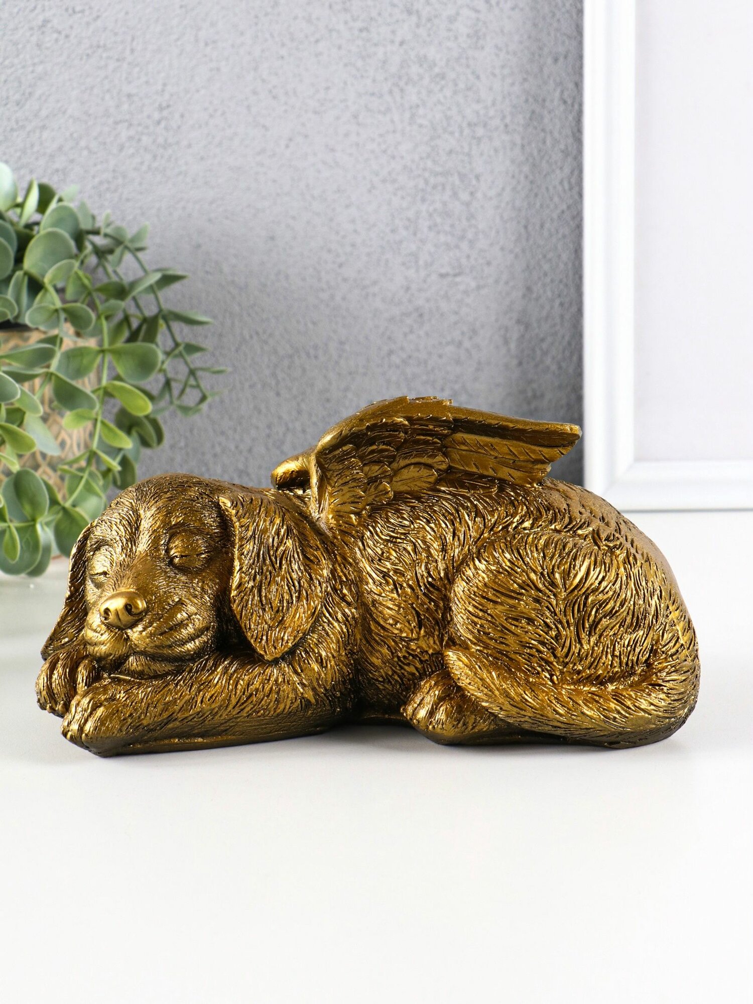 Копилка для денег Собака ангел , гипс, 11 21 12 см, цв. бронза