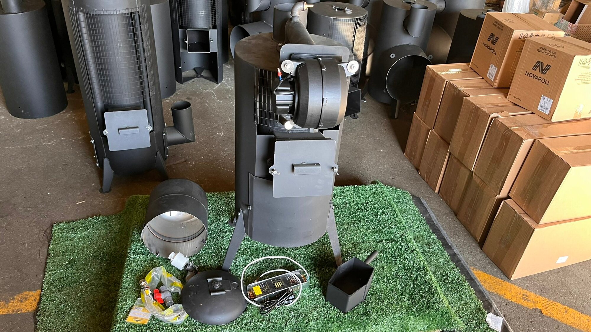 Печь на отработке закрытого горения 15кВт