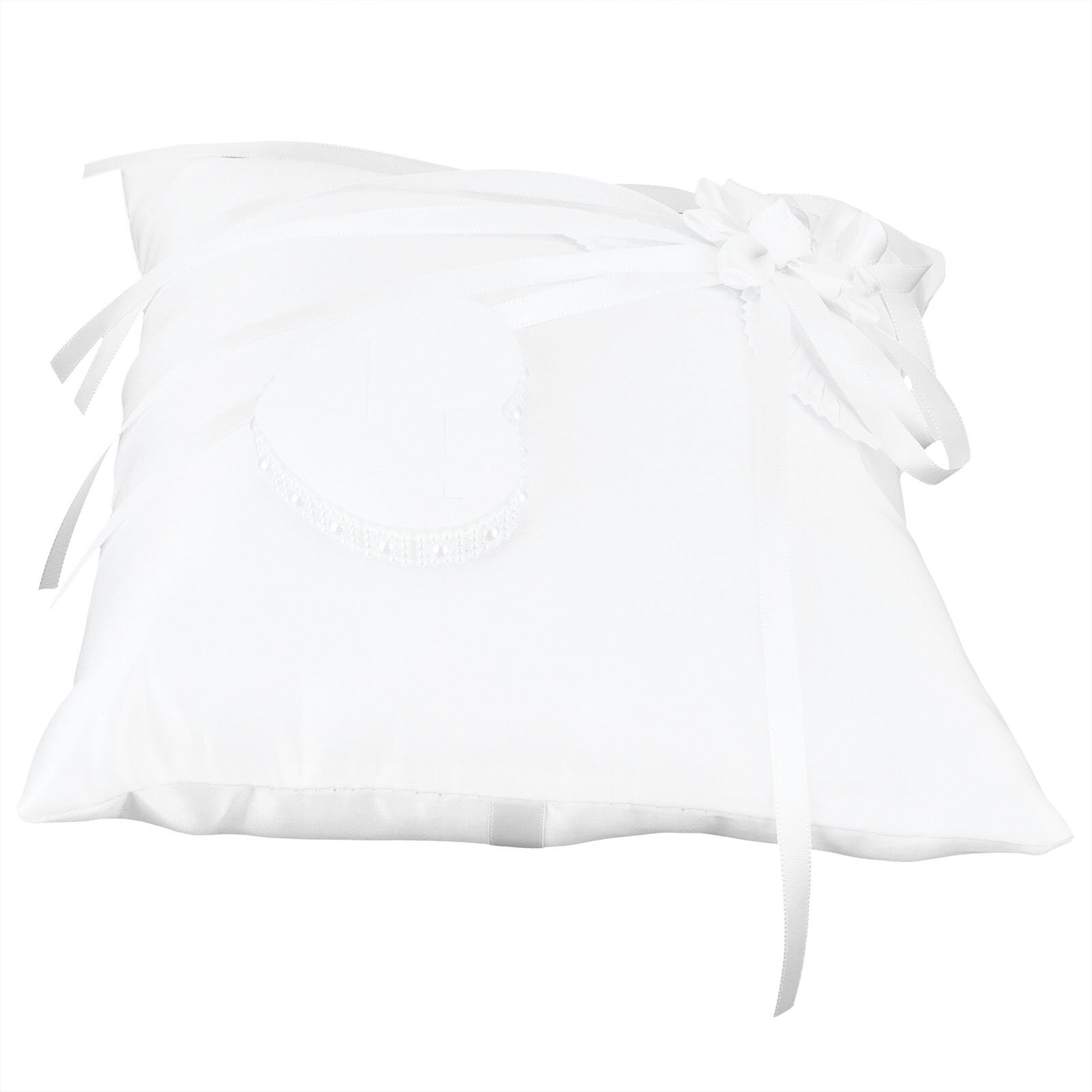 Белая подушка для колец в форме сердца с камелией, свадебный аксессуар для церемонии и торжеств