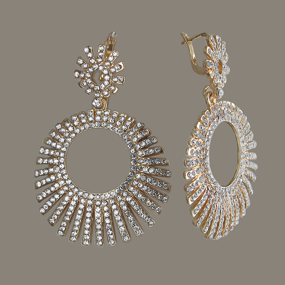 Серьги с подвесками, кристалл