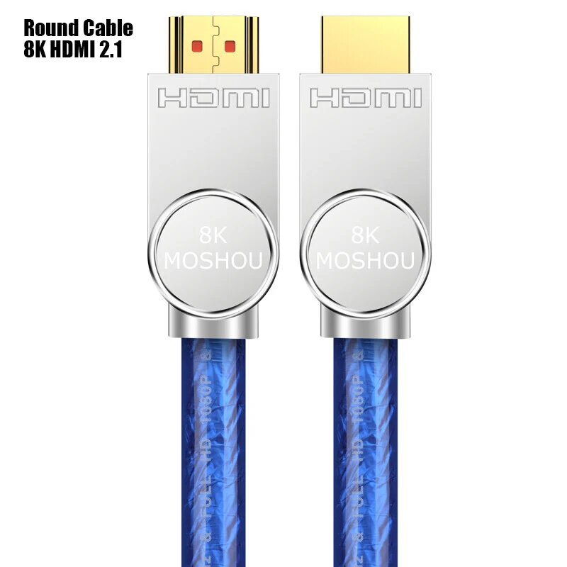 HDMI кабель 2.1 8K 4K MOSHOU 8K HDMI 2.1 Round, 2m (6.56 ft)