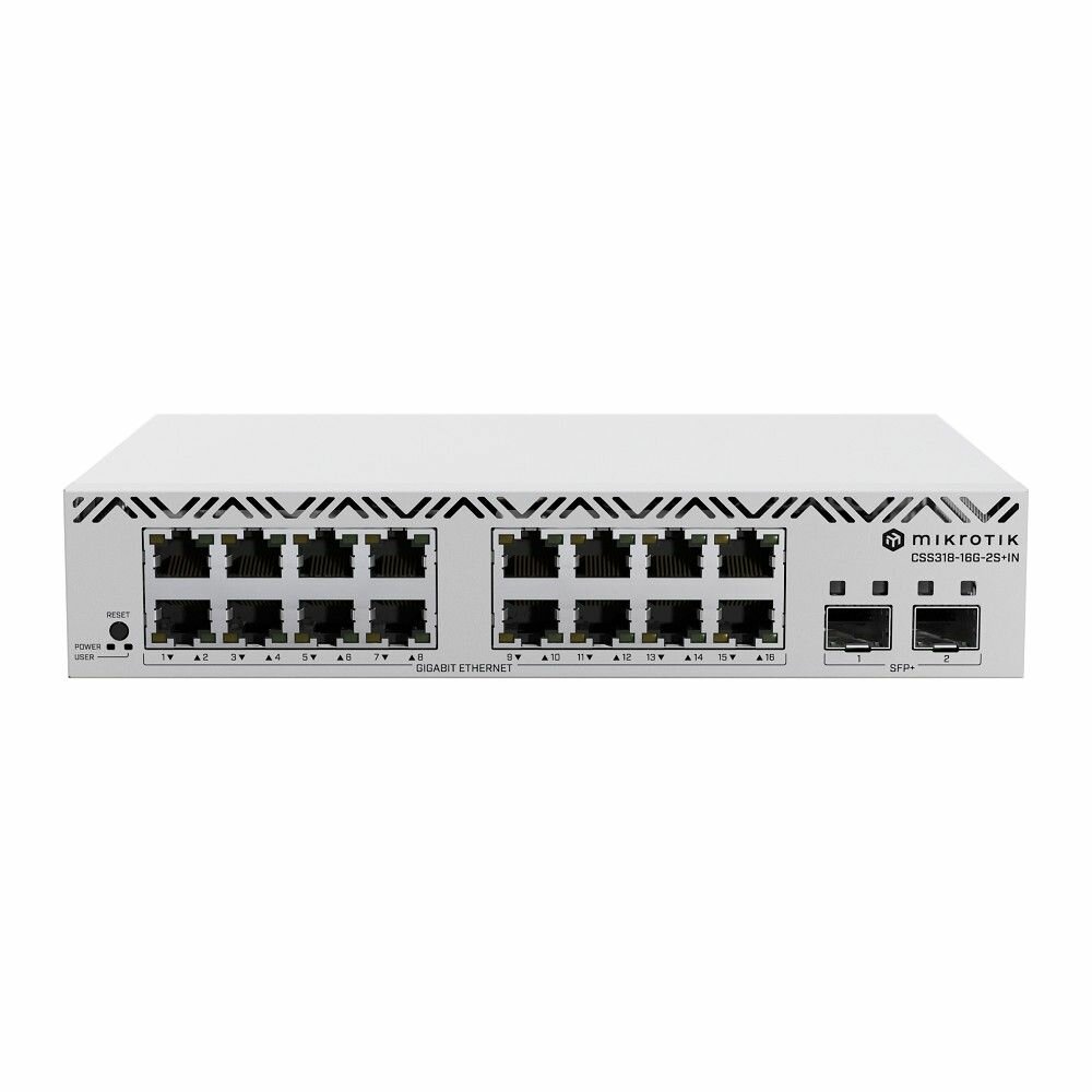 Mikrotik Сетевое оборудование CSS318 - 16G - 2S+IN Коммутатор, 16x 1Gbit, 2x SFP+, настольный