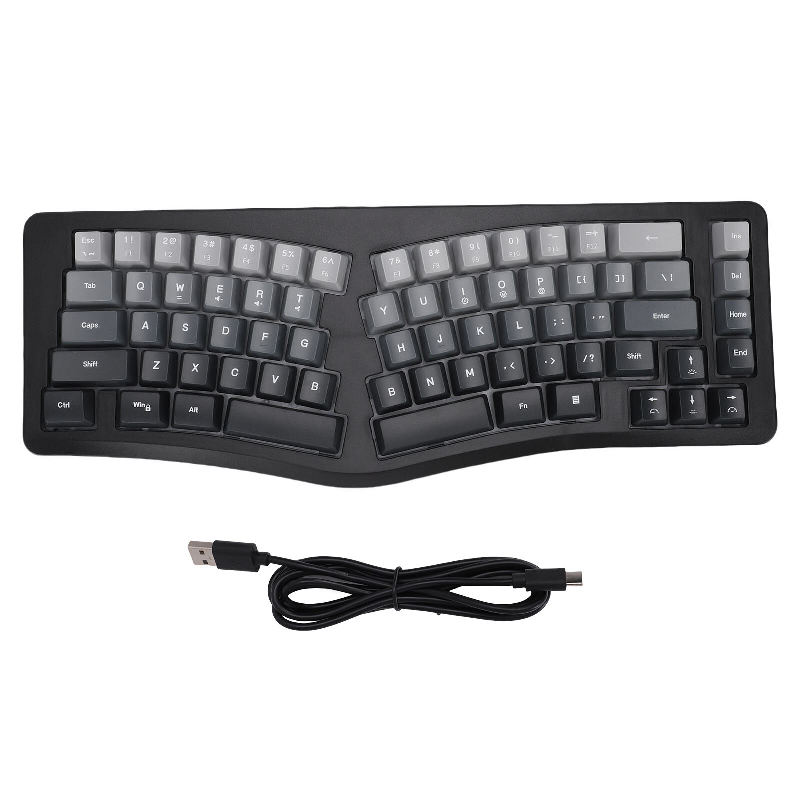 USB Wired Ergonomic Keyboard with RGB Backlit 69 Keys 7 Colors Mechanical Feel Gaming Keyboard for Windows for OS X