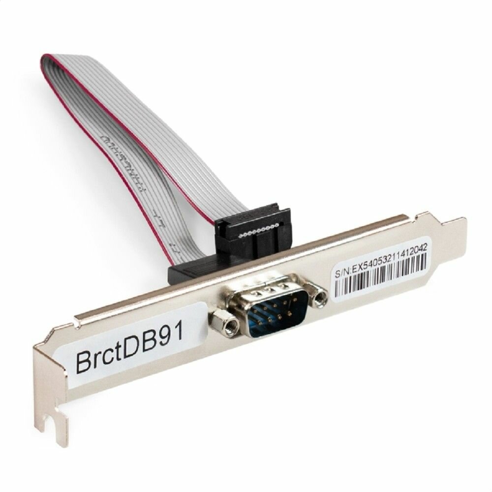 EXEGATE Контроллер EX298291RUS Планка портов в корпус 1xCOM BrctDB91 Com 10 - pin F - - > RS232 DB9 Male, кабель 20см