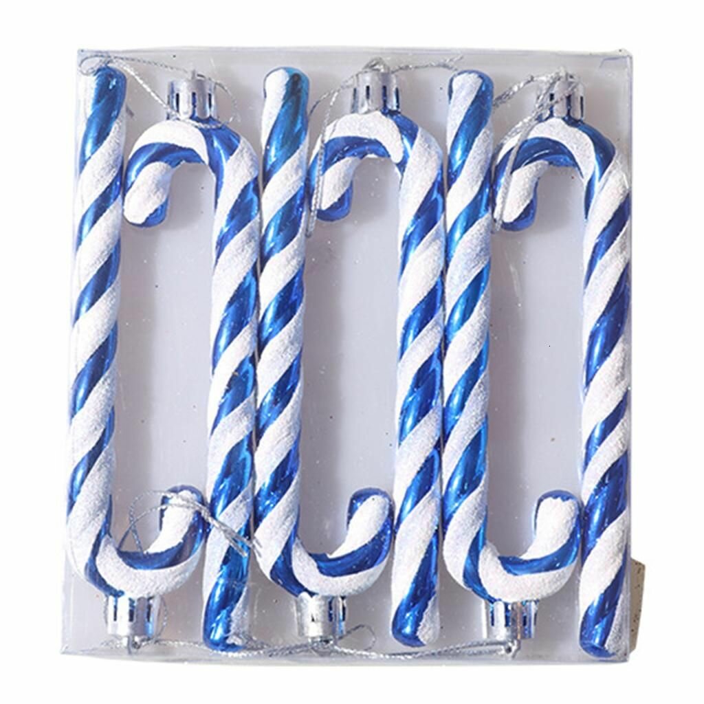 Рождественские подвески в виде тростей, Синий