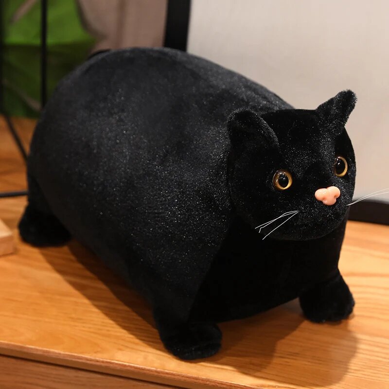 30/50cm Chubby Fat Cat Plushie 3D Simulation Little Head Big Body Animal Huggable Pillow Home Decoration