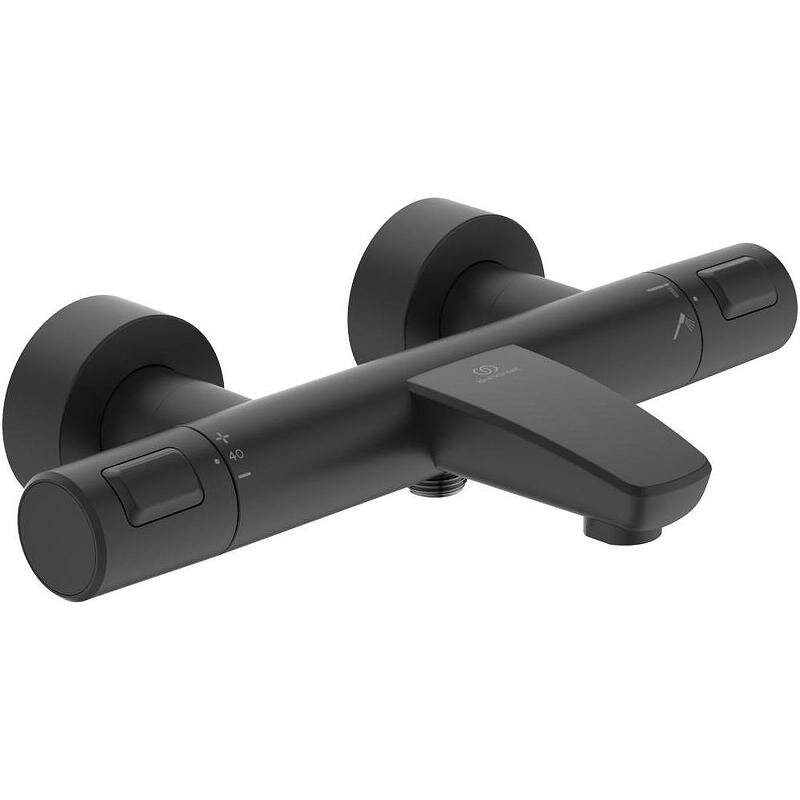 Смеситель для ванны Ideal Standard Ceratherm T25 A7544XG с термостатом Silk Black Фиксированный 1/2