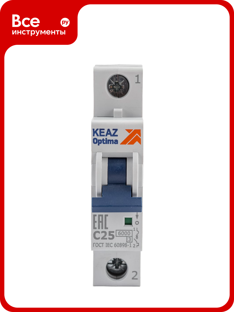 Автоматический модульный выключатель КЭАЗ OptiDin BM63-1C25-УХЛ3, 260506