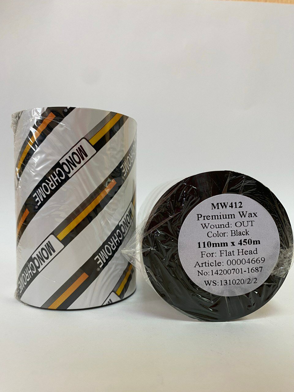 Лента красящая термотрансферная Monochrome Wax Premium MW412, риббон 110мм х 450м, вт. 1",