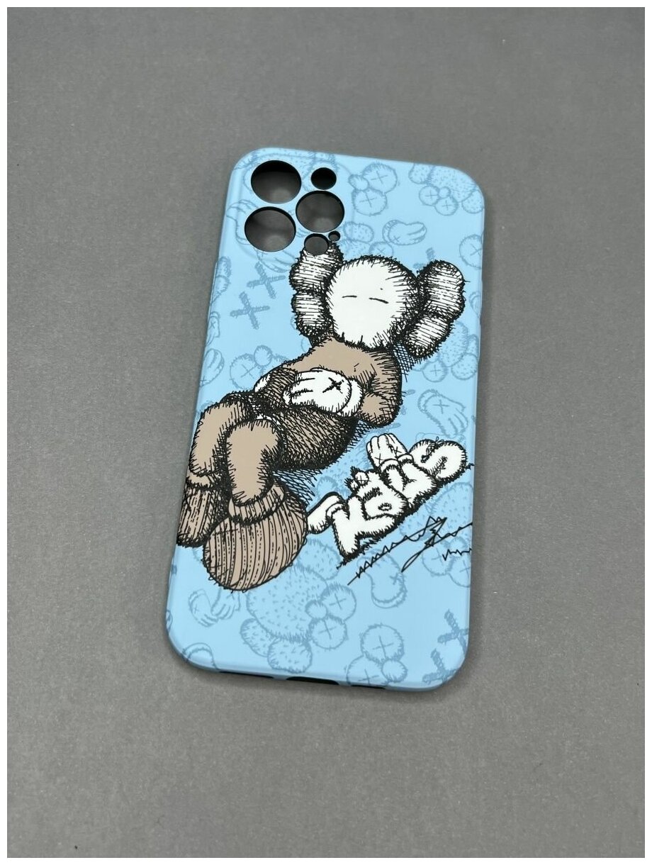 Чехол на iphone 12 Pro , защитный кейс Luxo на айфон 12 Про кавс , soft-touch , с флуоресцентным рисунком Kaws