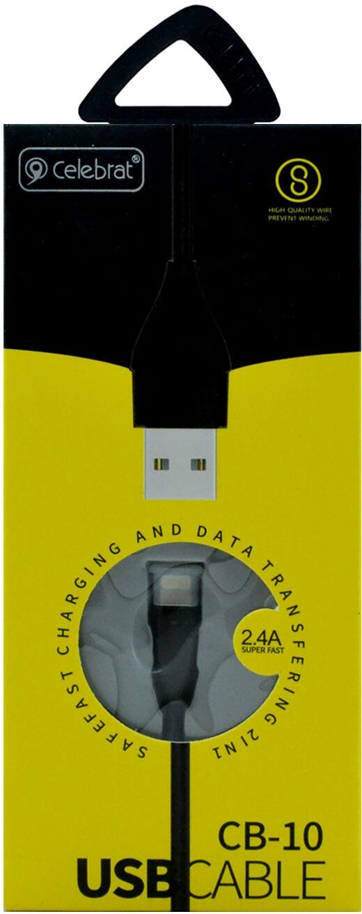 Кабель зарядный USB OEM Celebrat CB-10 USB A - 8pin AppleLightning 2.4A