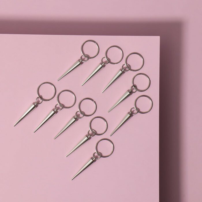 Декор для волос «Клин», 4,1 × 1 см, 10 шт, цвет серебристый