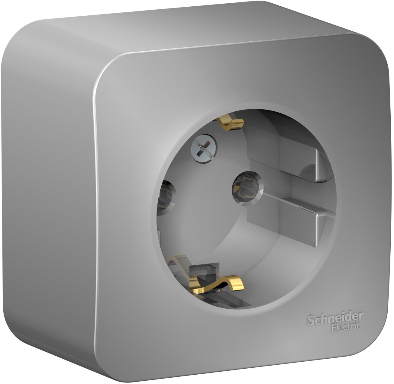 Евророзетка 1 ОП 16А SE Blanca алюминий