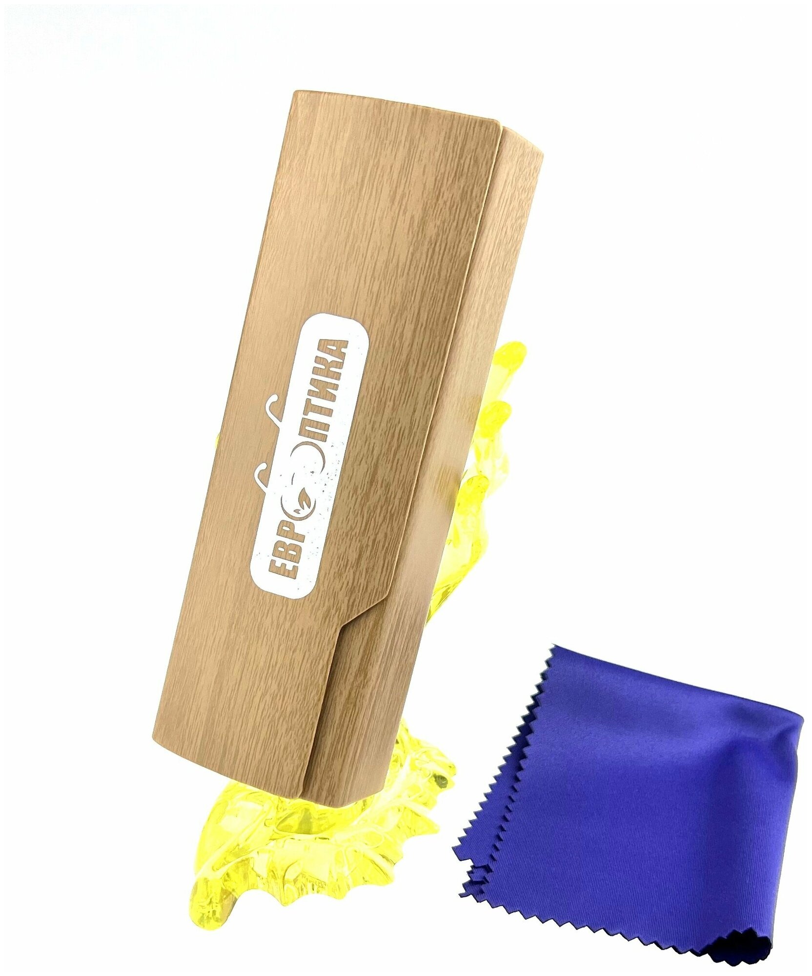 Светло-коричневый футляр из оптики на магните с микрофибровой салфеткой