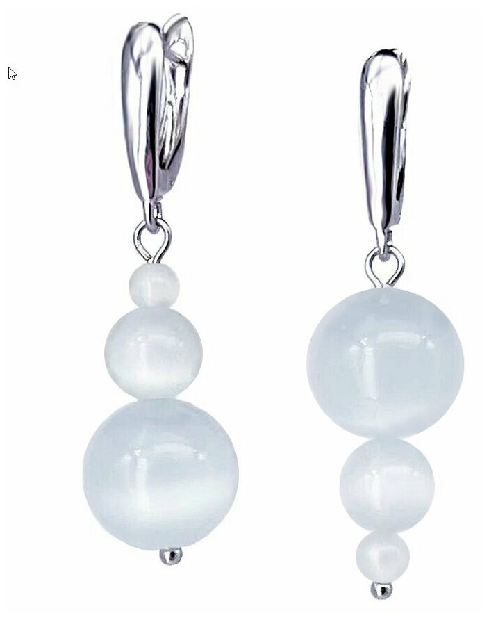 Серьги, кошачий глаз синтетический