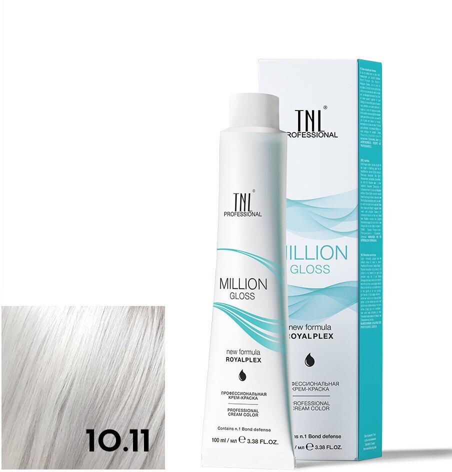 Крем-краска для волос TNL Million Gloss 10.11 Платиновый блонд пепельный интенсивный 100 мл