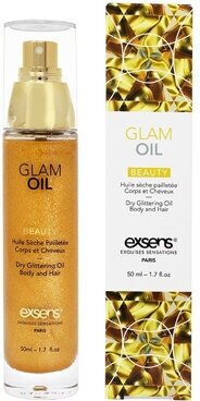 Exsens Beauty Glam Oil, 50 мл Сухое масло с блеском для волос и тела
