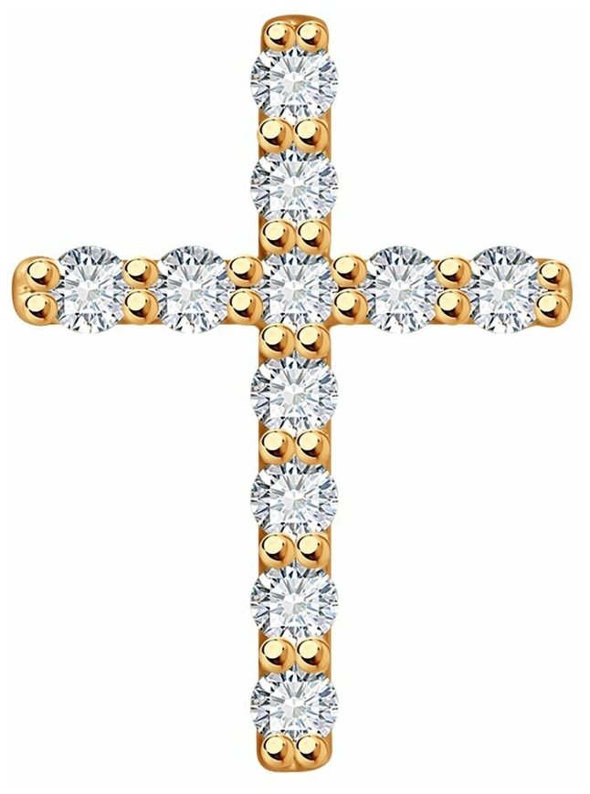 Подвеска, красное золото, 585 проба, бриллиант