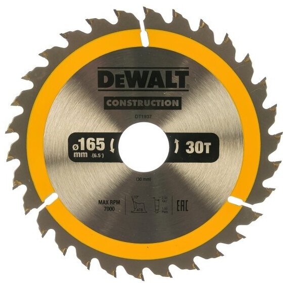 Пильный диск по дереву Dewalt Construction DT1937