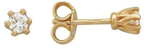 Пирсинг, красное золото, 585 проба, фианит