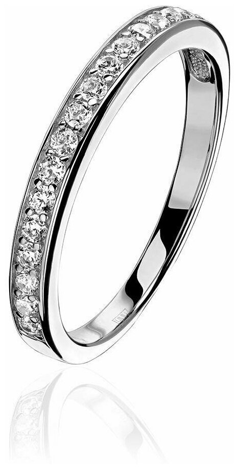 Кольцо дорожка, белое золото, 585 проба, бриллиант