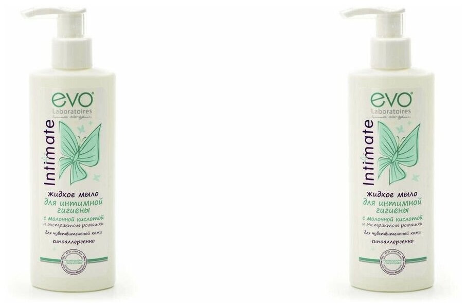 EVO Жидкое мыло для интимной гигиены для чувствительной кожи, 200 мл, 2 штуки