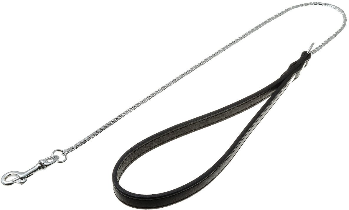 Поводок-цепочка-кобра с ручкой для собак, хром 2,0мм*70см, BP(P)-S-70X