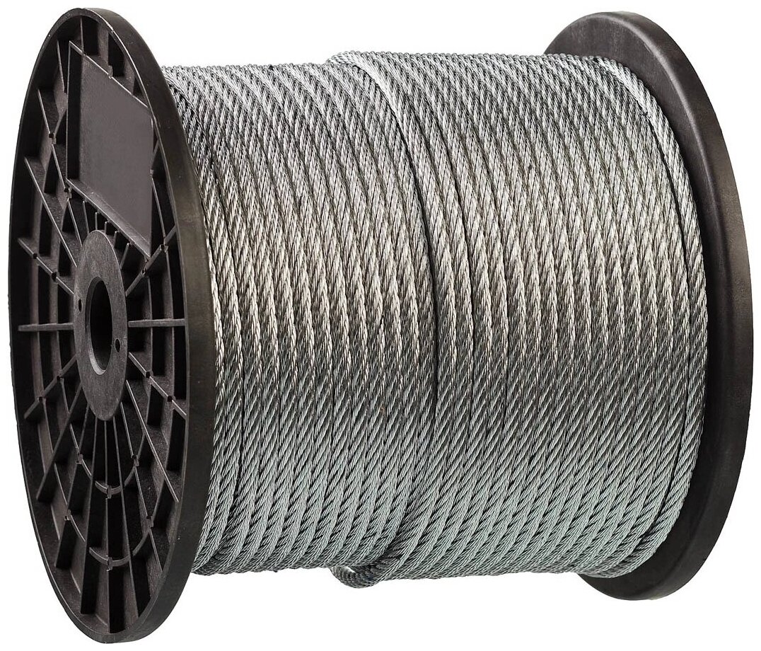 Трос стальной, оцинкованный, DIN 3055, d=2 мм, L=200 м, ЗУБР Профессионал