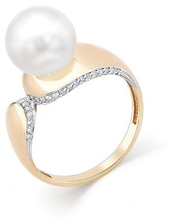 Кольцо, золото, 585 проба, бриллиант, жемчуг