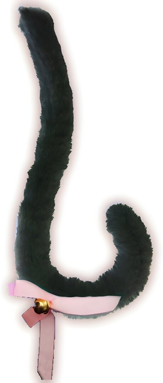 Аниме косплей кошачий хвост неко, цвет хвоста черный, унисекс