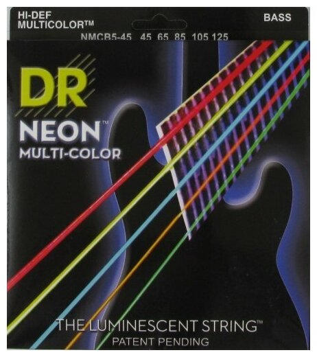 Струны для бас-гитары DR Neon HiDef Multi-Color NMCB5-45 45-125