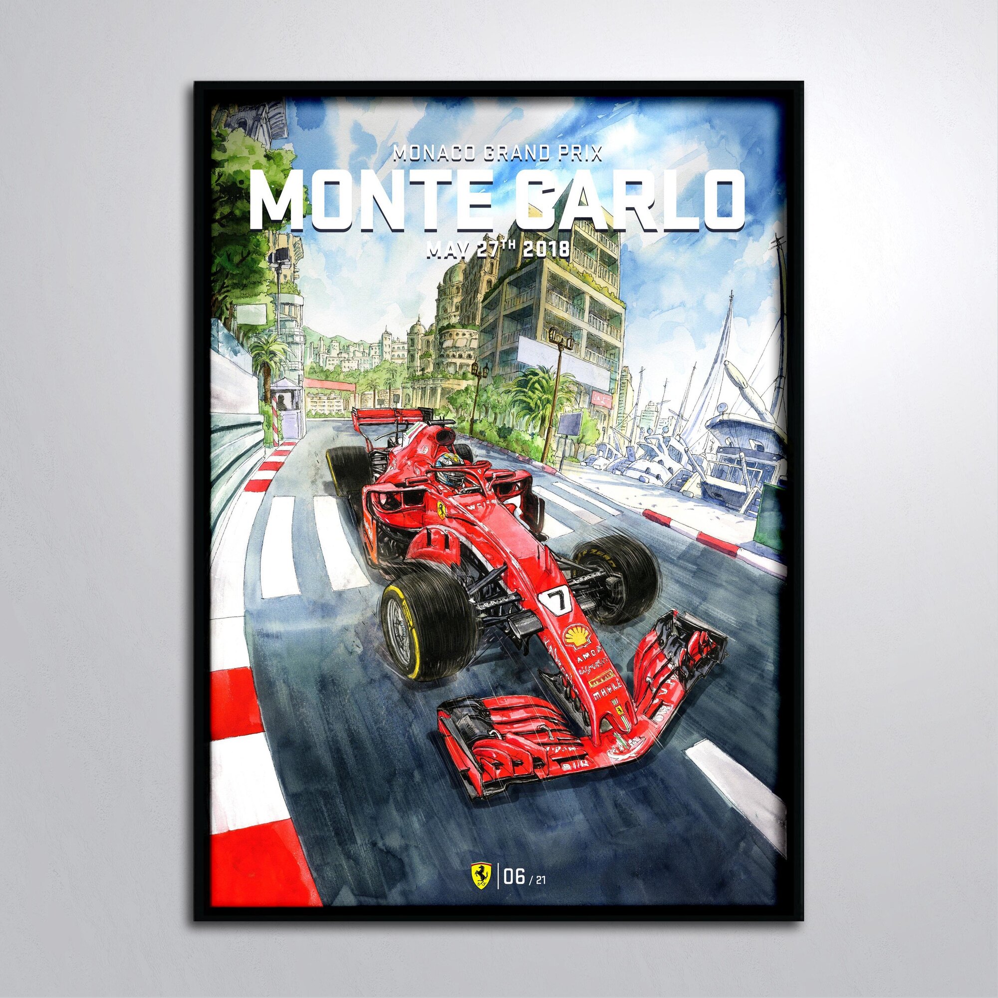 Постер без рамы/Формула 1 f1 formula one team Ferrari Monte Carlo 2018 Феррари