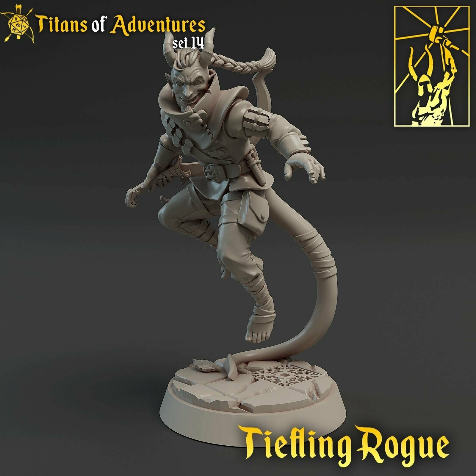 Миниатюра D&D "Тифлинг-разбойник" 32 мм (DnD, Dungeons & Dragons, ДнД, Подземелья и Драконы, Pathfinder)