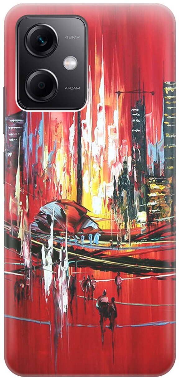 Силиконовый чехол на Xiaomi Redmi Note 12, Сяоми Редми Ноут 12 с принтом "Акварельный город"