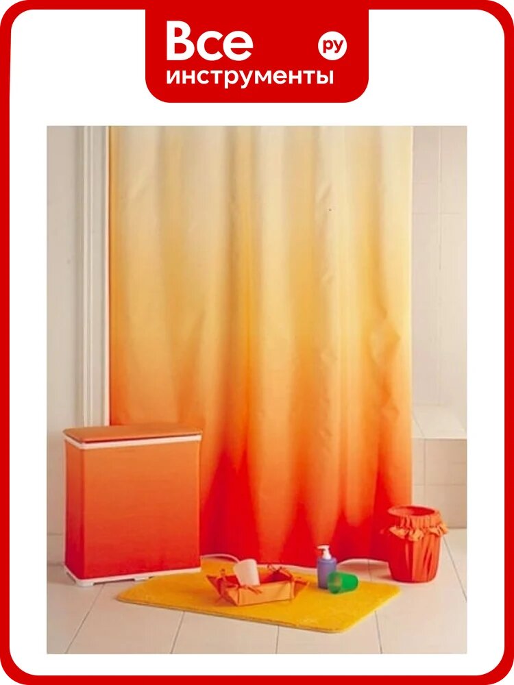 Штора для ванной комнаты Bath Plus 180х180 ROSY DOWN orange red 2151/2